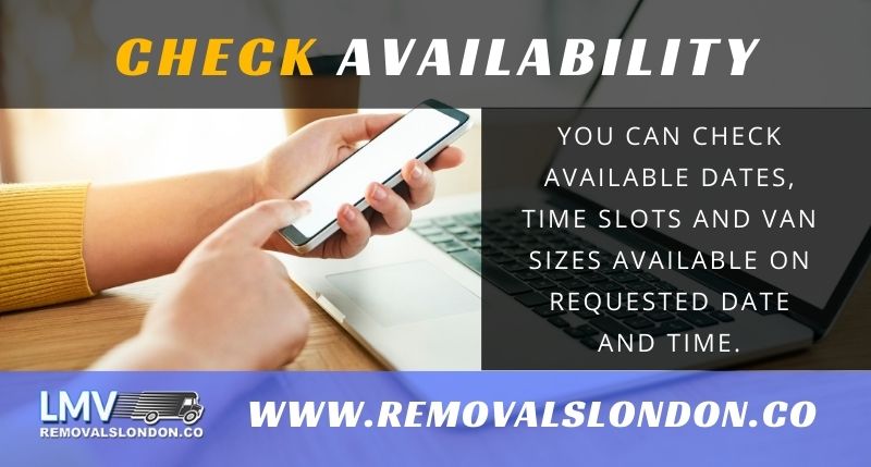 Check Van Sizes available on requested Date and Time